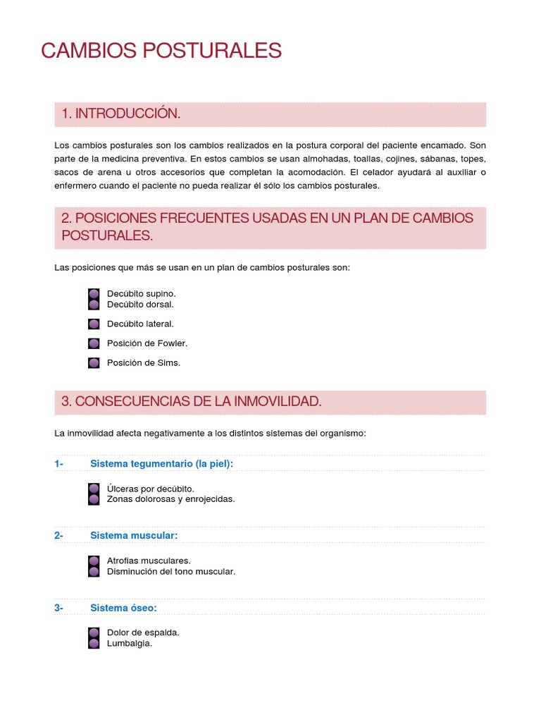 Cambios Posturales | PDF | Colchón | Piel
