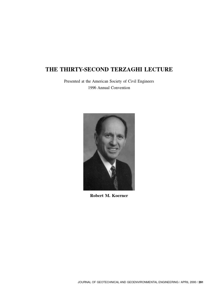 Koerner - 32 Terzaghi Lecture | PDF | Geotechnical Engineering ...