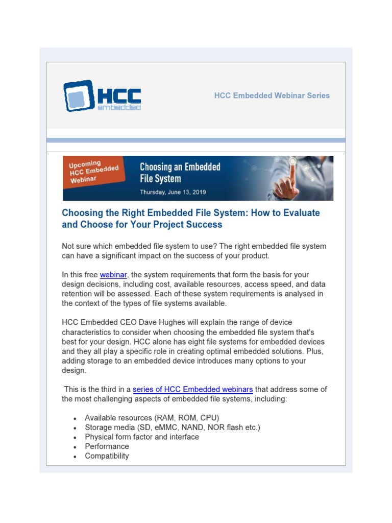Choosing An Embedded File System | PDF
