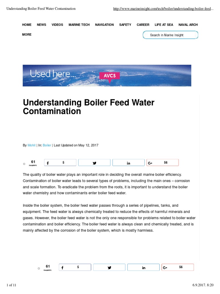Boiler Feed Water Contamination | PDF | Boiler | Seawater