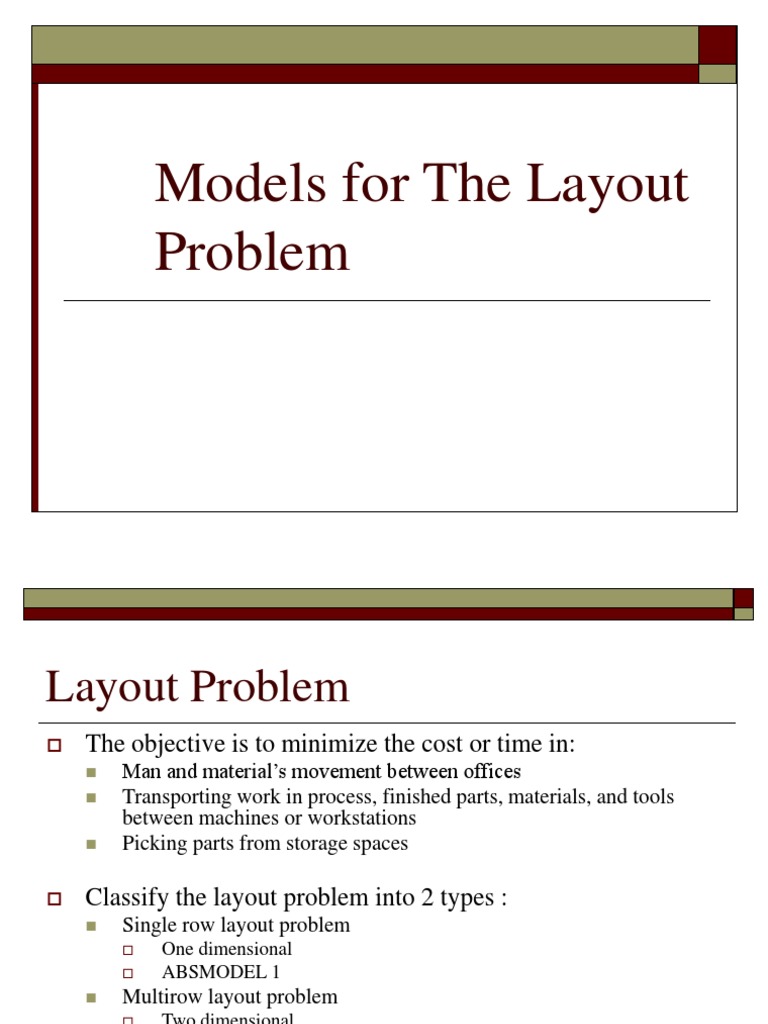 Models For The Layout Problem | Download Free PDF | Linear Programming | Computational ...