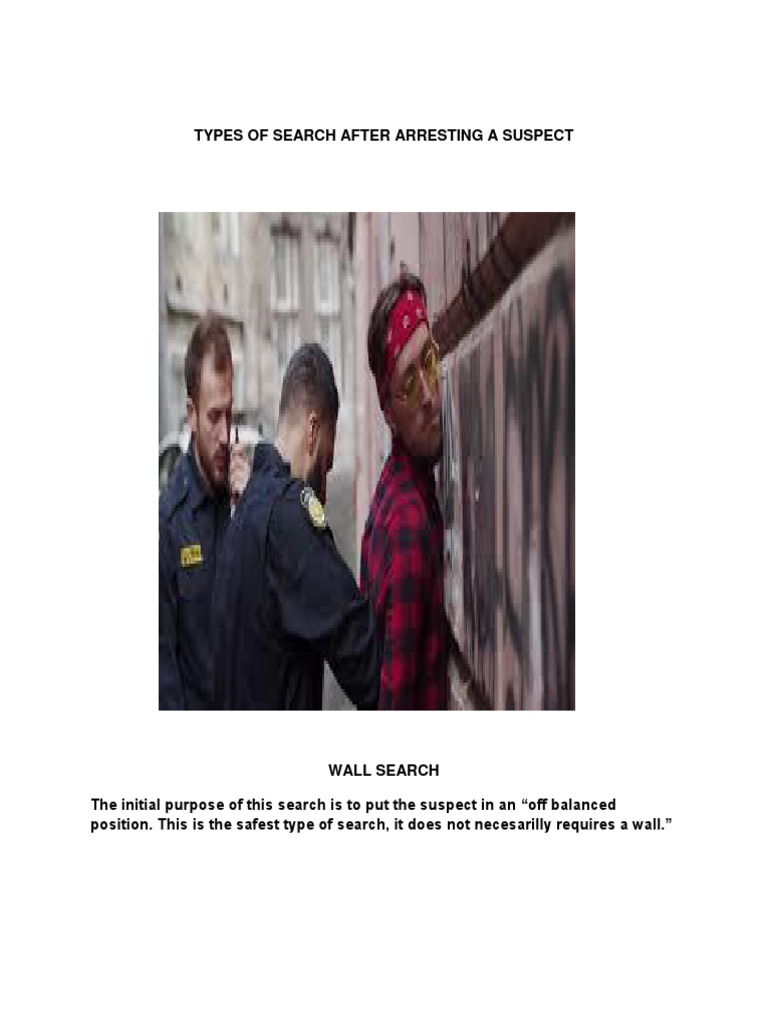 Types of Search After Arresting A Suspect | PDF