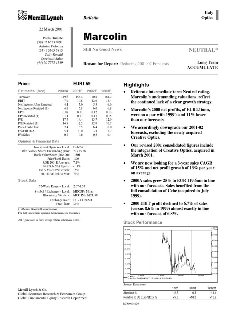 Merill Lynch Report | PDF | Securities (Finance) | Investing