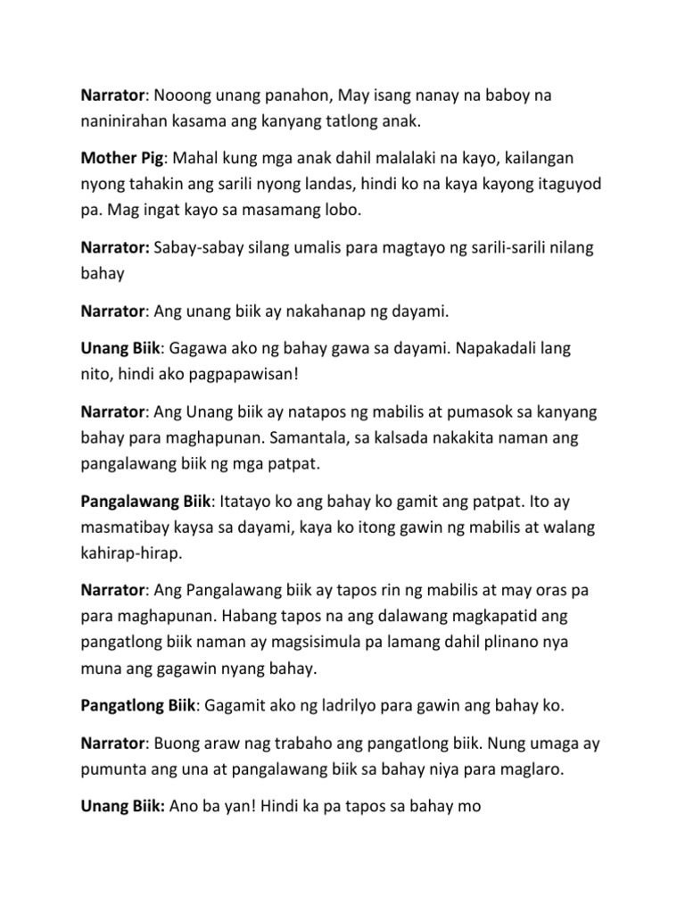 Ang Tatlong Biik | PDF