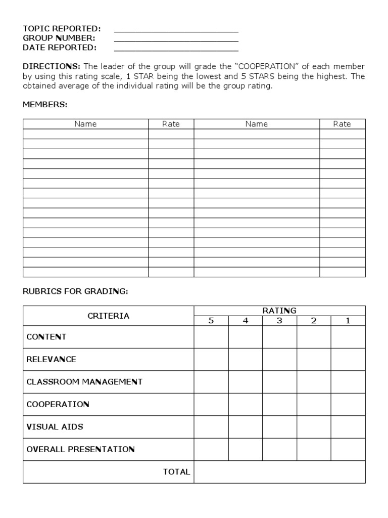 Rubrics For Reporting | PDF