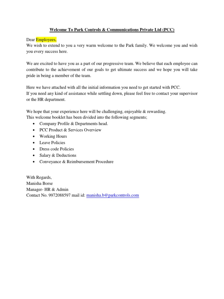 Welcome To Park Controls Updated | PDF | Reimbursement | Expense