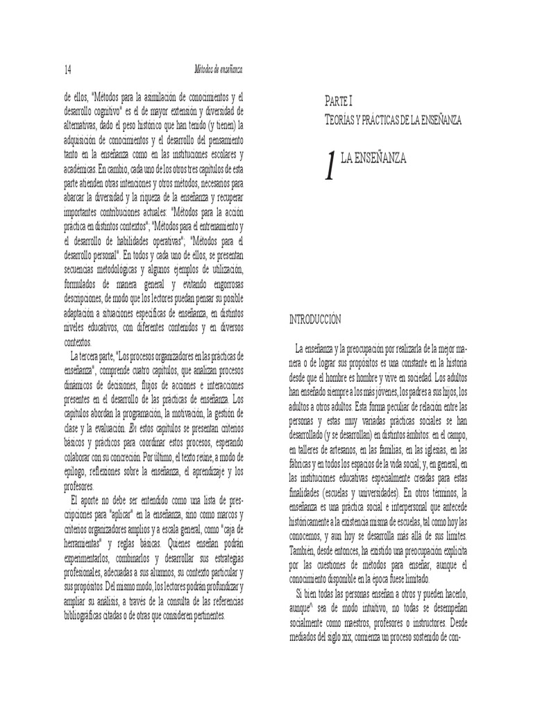 Davini Metodos de Ensenanza Cap I Parte 1 | PDF | Aprendizaje | Maestros