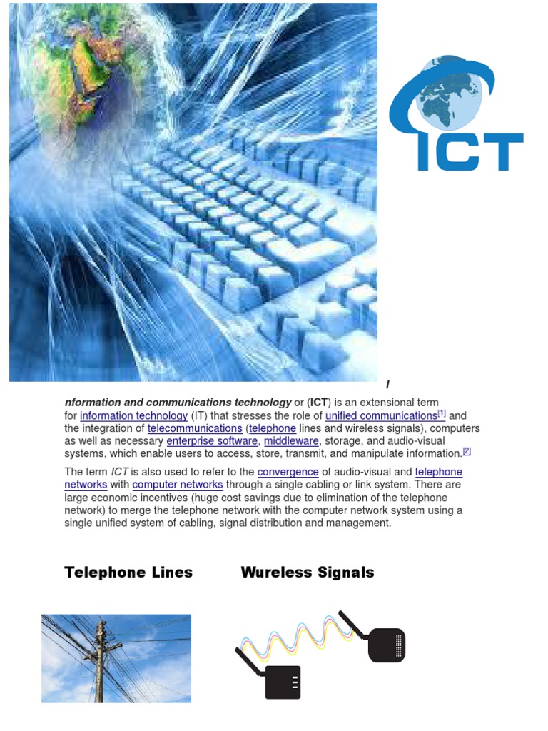Telephone Lines Wureless Signals: I Nformation and Communications ...