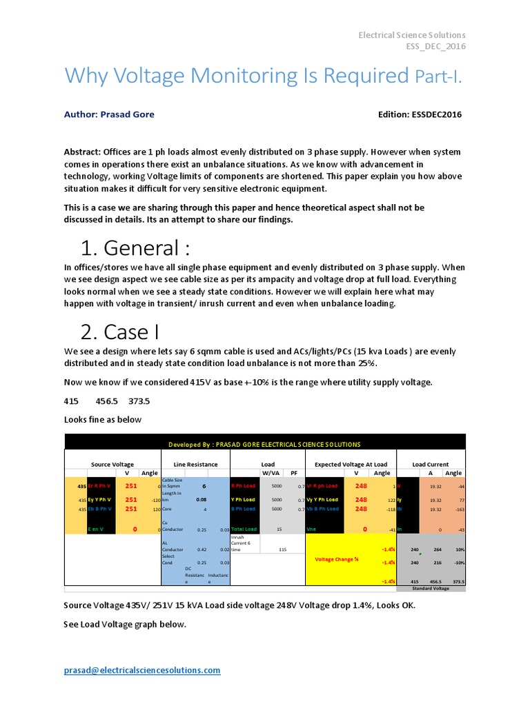 Why Voltage Monitoring Is Required - Part I | PDF | Electrical ...