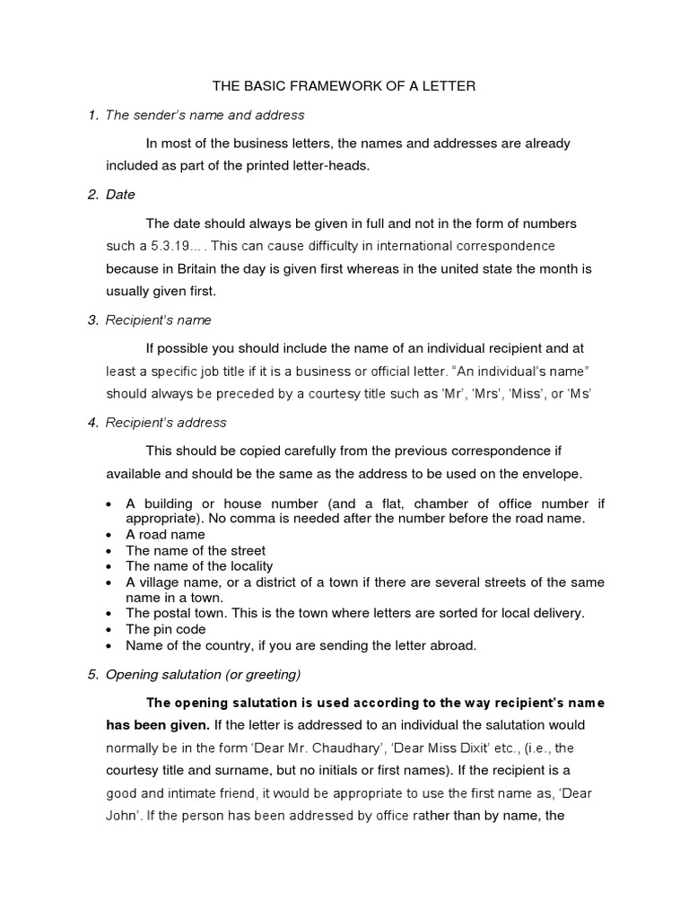 The Basic Framework of A Letter DR 4 Grade | PDF | Written ...