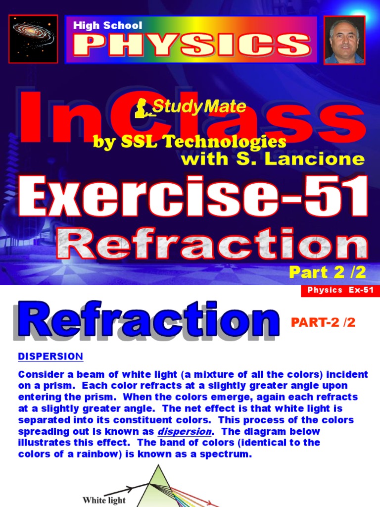 Physics Ex 51 Refraction 2 | PDF | Refraction | Prism