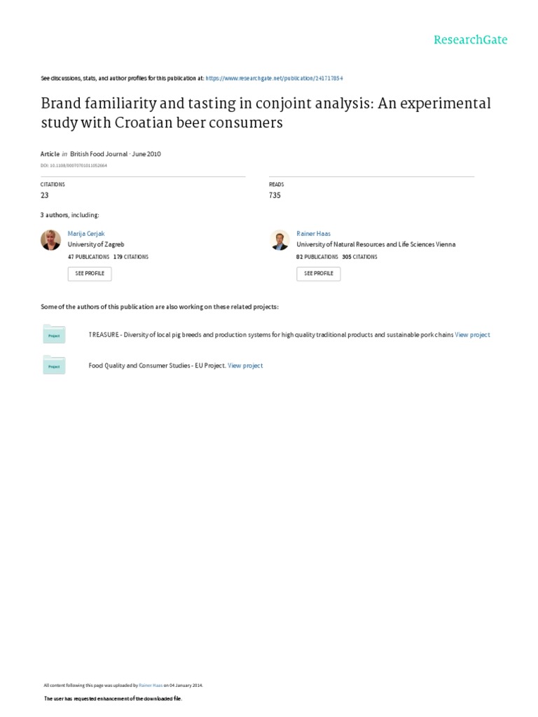 Article Final Cerjak Haas Kovacic | PDF | Brand | Validity (Statistics)