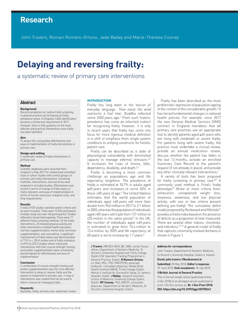 Delay Reverse Frailty | PDF | Randomized Controlled Trial | Health Care