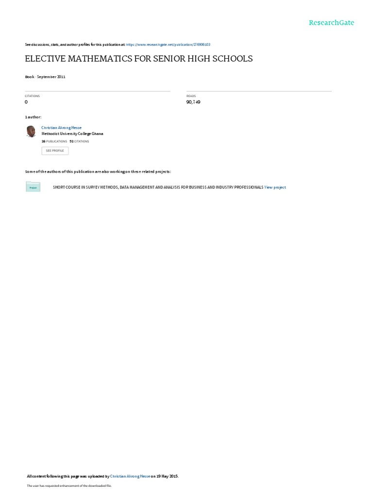 Elective Math | PDF | Set (Mathematics) | Numbers