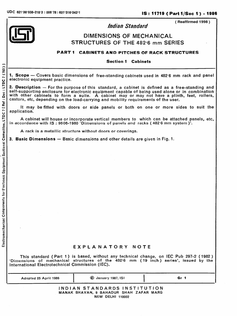 Dimensions of Mechanical Structures of The 482'6 MM Series | Download ...