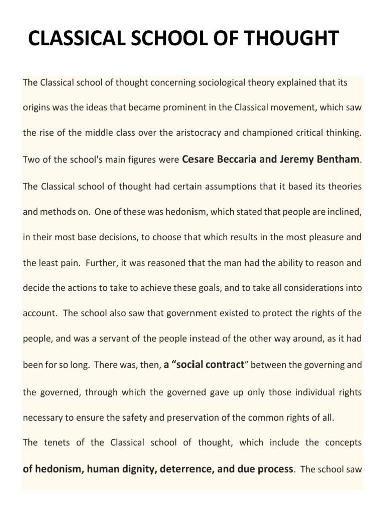 Classical School of Thought S-1 | Download Free PDF | Sociology | Max Weber