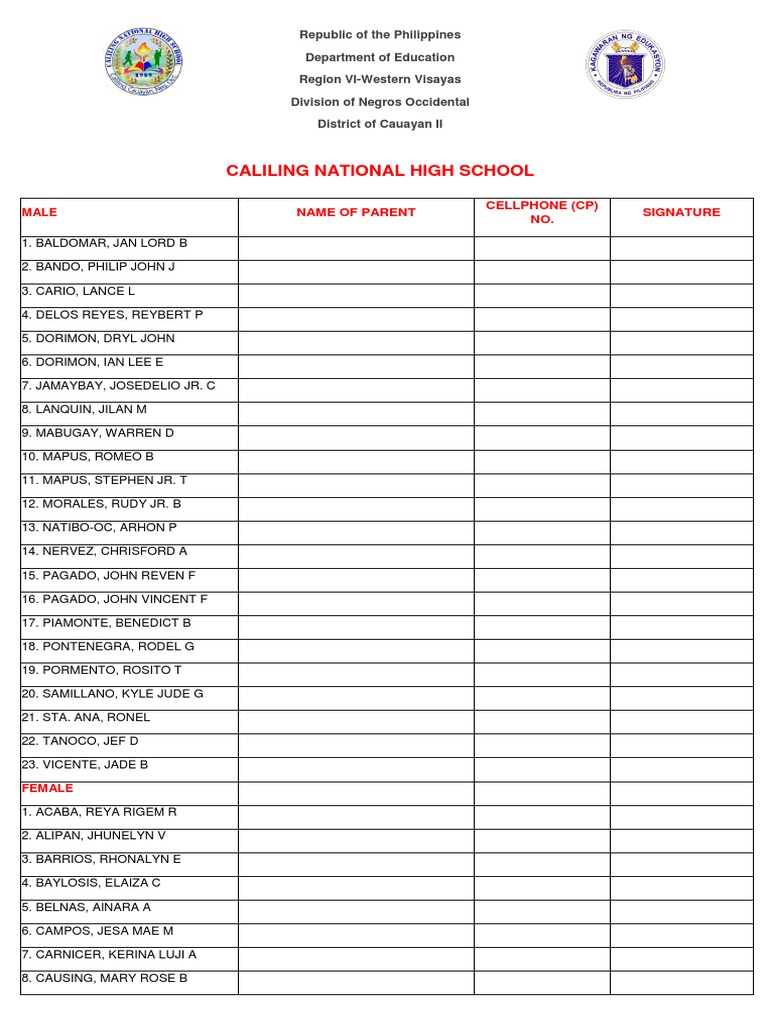 Homeroom Pta Meeting Attendance | PDF