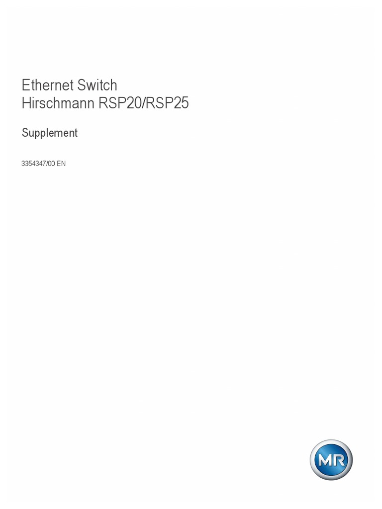 Ethernet Switch Hirschmann RSP20/RSP25: Supplement | PDF | Network ...