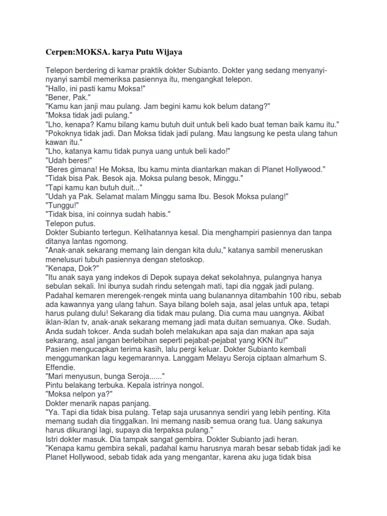 Cerpen | PDF | Memasak, Makanan, & Anggur | Seni