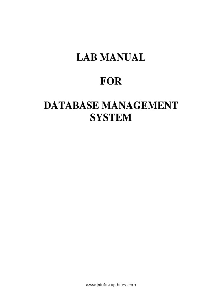 Database Management Systems Lab Manual PDF | PDF | Pl/Sql | Sql