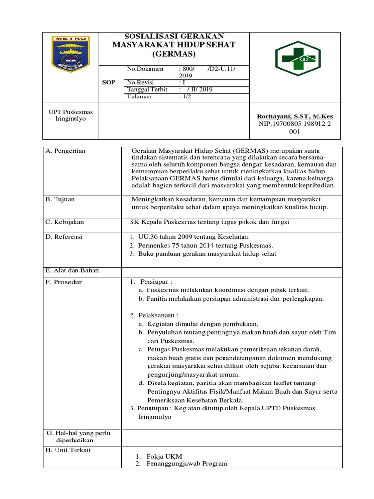 Sop Germas | PDF | Kesehatan Holistik