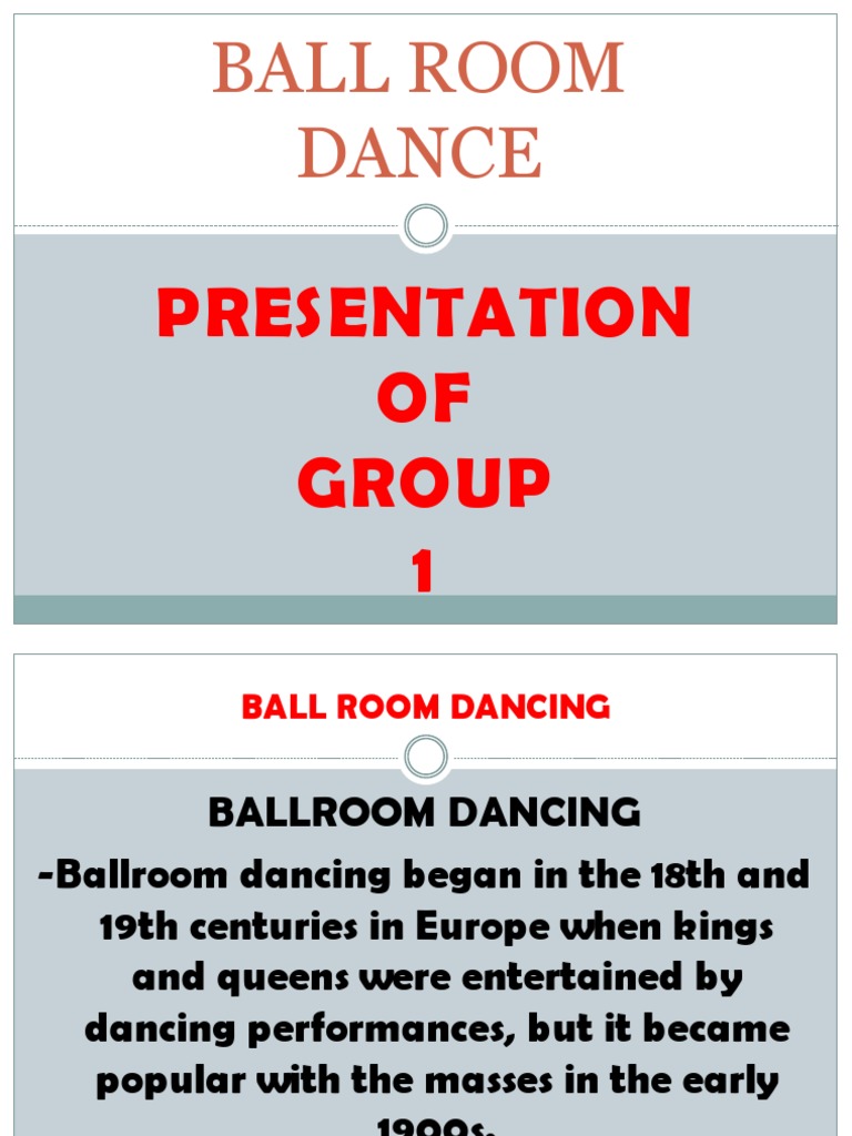 Ball Room Dance: Presentation OF Group 1 | PDF | Ballroom Dance | Waltzes