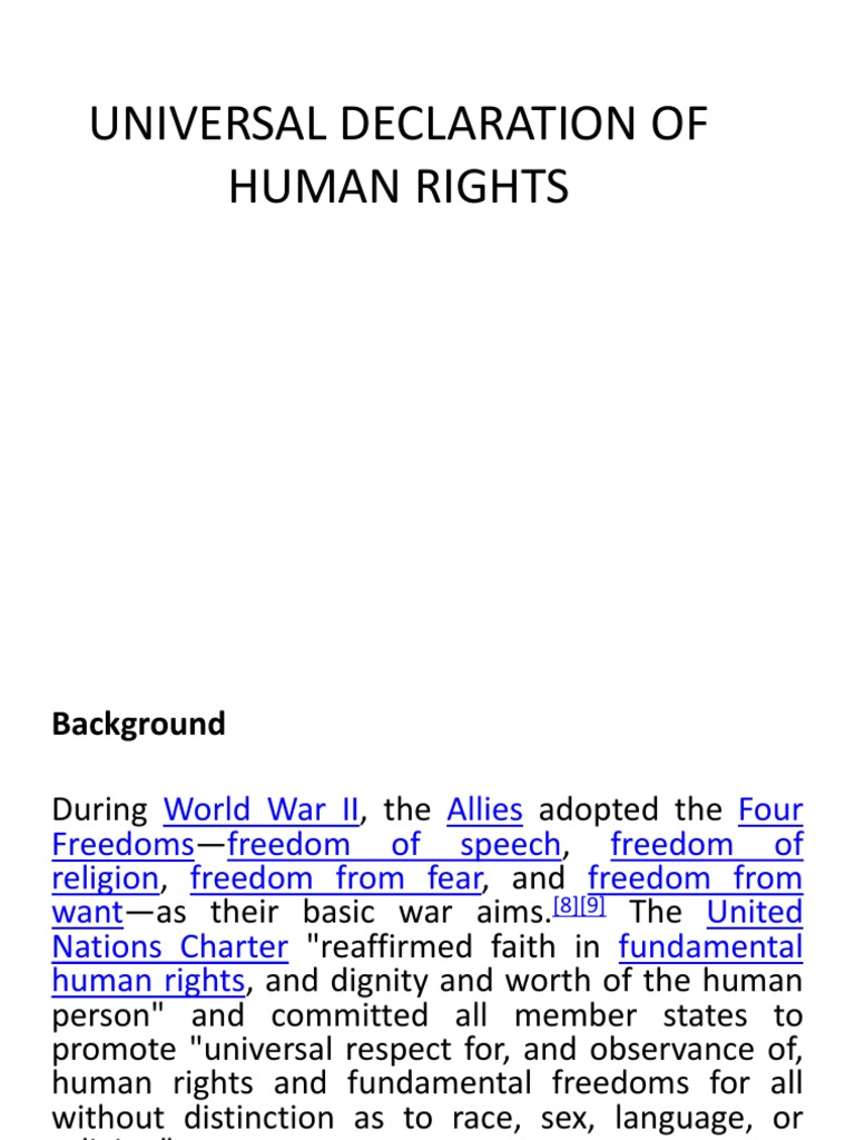 UDHR Background | PDF | Human Rights | Libertarian Theory