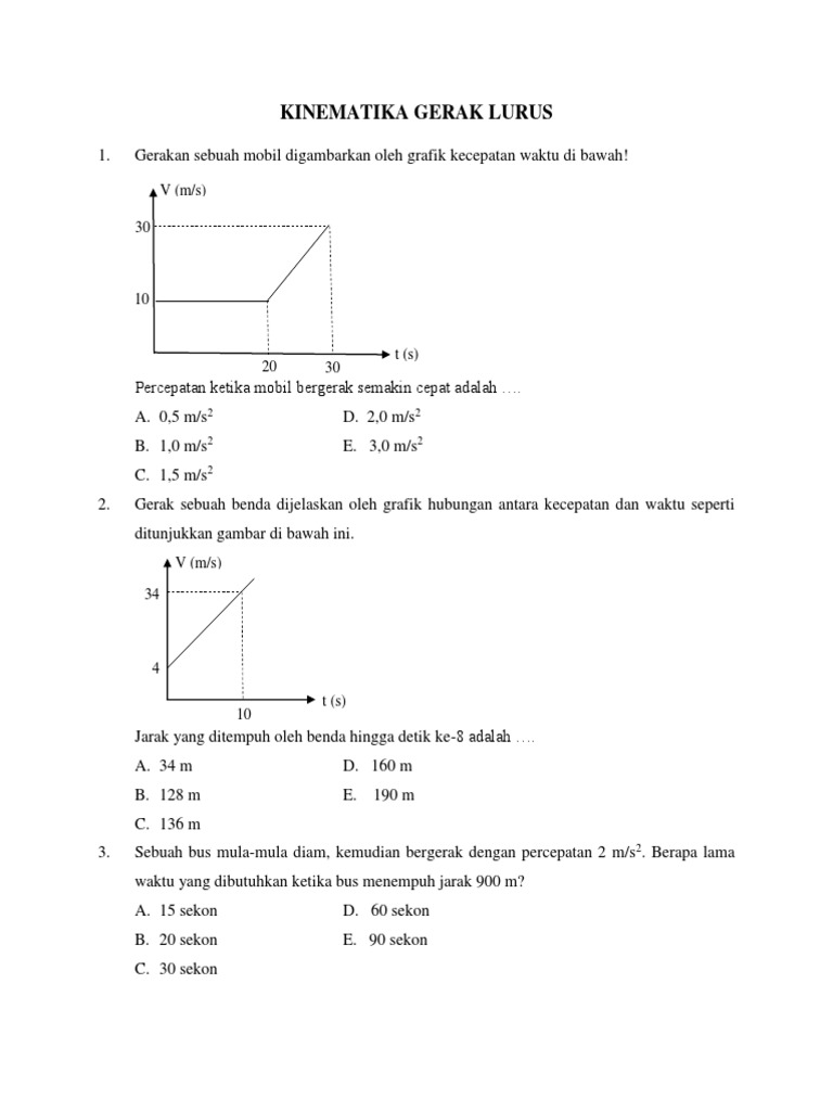 Kinematika Gerak Lurus | PDF