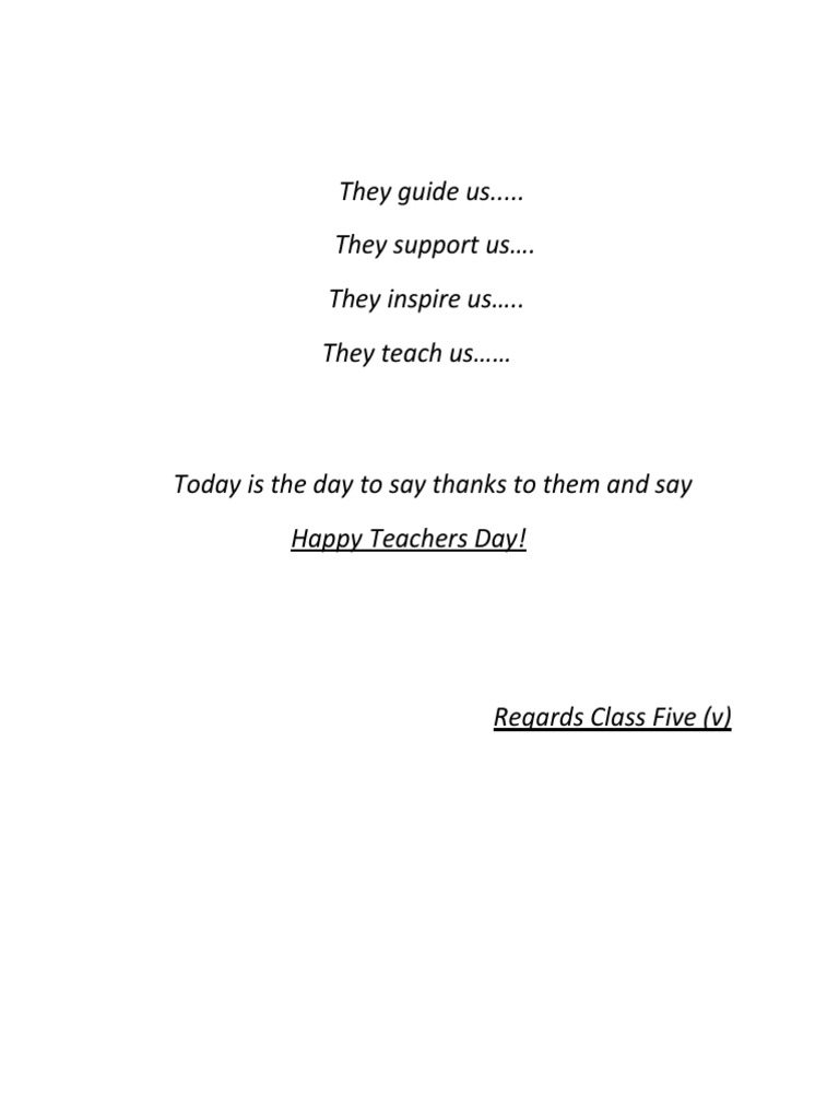 They Guide Us..... They Support Us . They Inspire Us .. They Teach Us | PDF