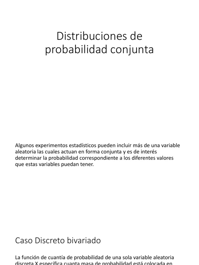 Distribuciones de Probabilidad Conjunta | PDF | Variable aleatoria ...