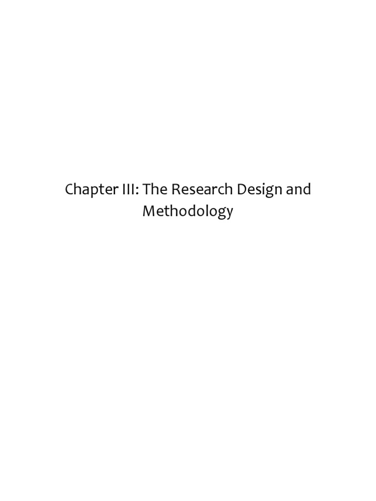 Chapter III: The Research Design and Methodology | PDF | Business