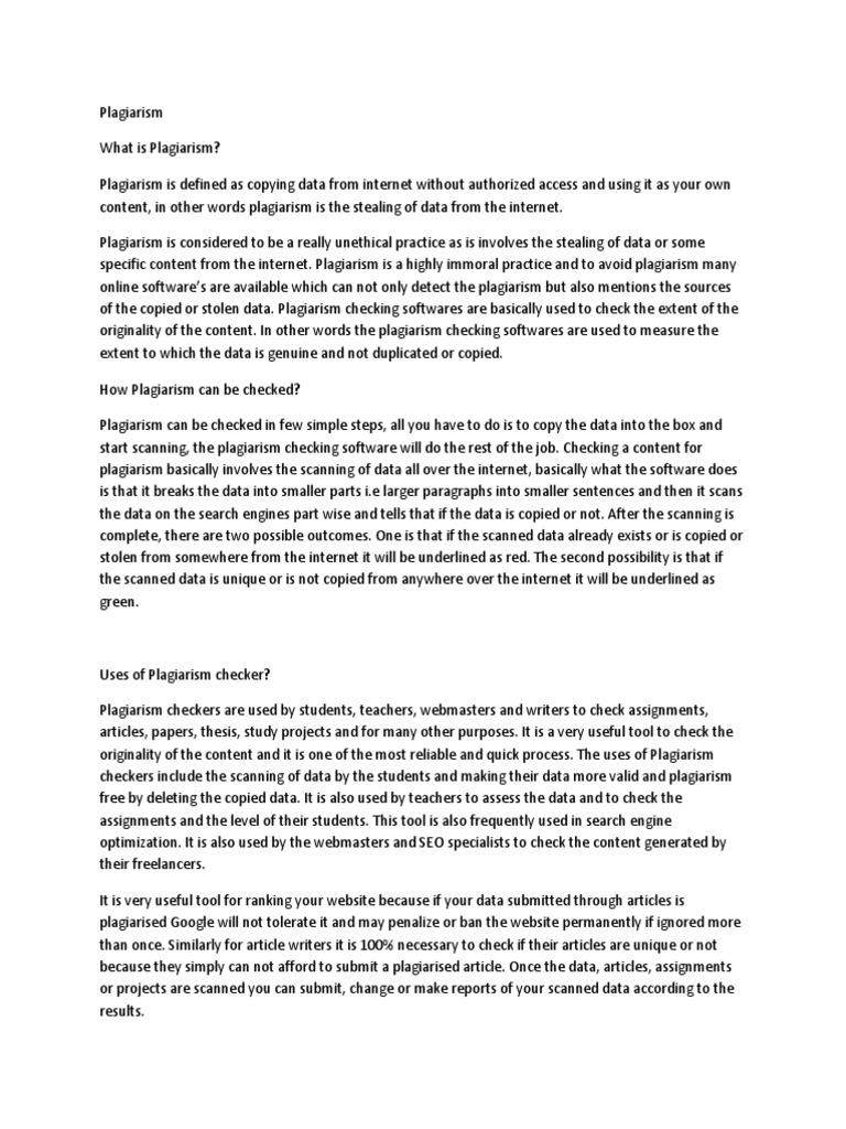 Plagirarism | PDF | Plagiarism | Computing