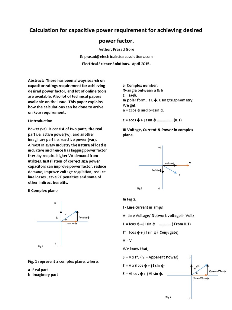 ESS - Calculation For Capacitive Power Requirement For Achieving ...