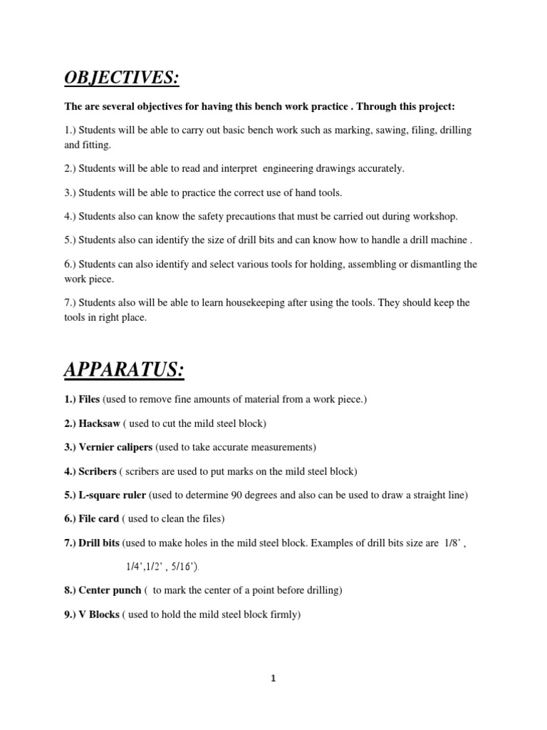 Bench Work Practice: An Introduction to Basic Fitting Skills and ...