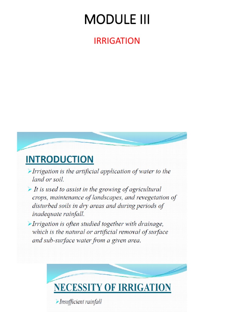 Irrigation | PDF | Irrigation | Soil
