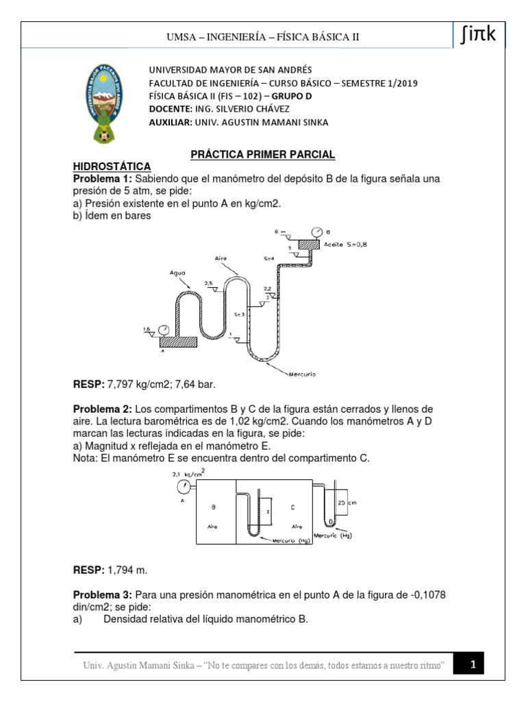 Practica 1 - Fis-102 | PDF | Medida de presión | Presión