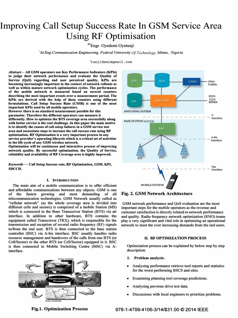 Improving Call Setup Success Rate in GSM Service Area Using RF ...