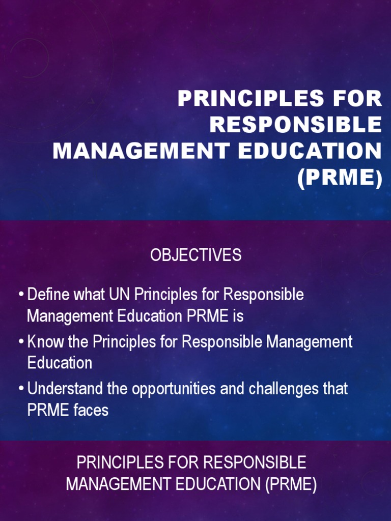 Principles For Responsible Management Education (Prme | PDF ...