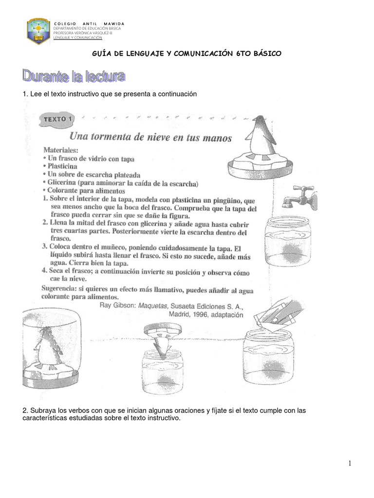 Guia de Textos Instructivos 3 6to Basico | PDF | Ciencia cognitiva ...