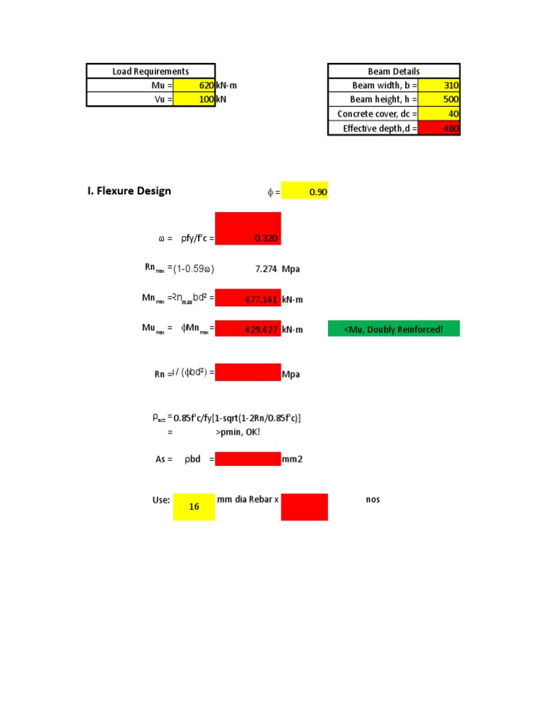Design of Rectangular RC Beams With Known Dimensions | PDF | Beam ...