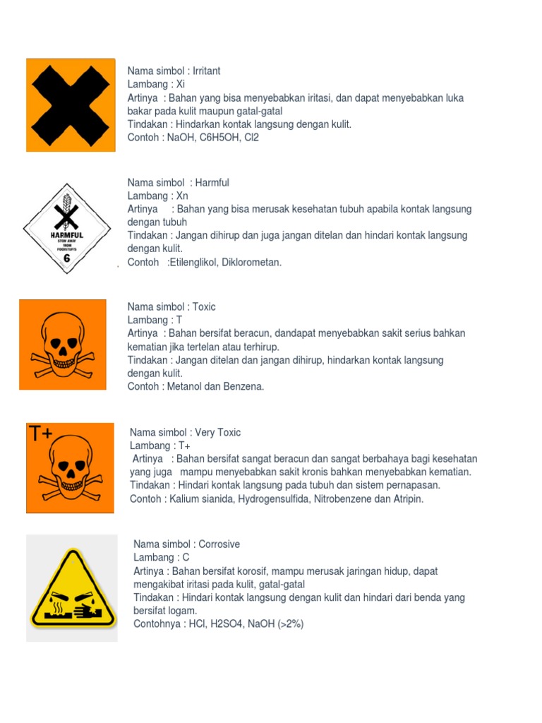 Simbol Bahaya Bahan Kimia Lab | PDF