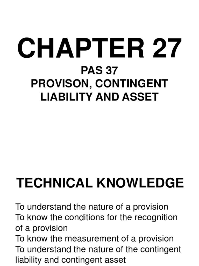 PAS 37 Provison, Contingent Liability and Asset | PDF | Bonds (Finance ...