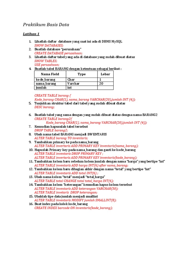 Latihan Basis Data Kelas XI | PDF | Komputer