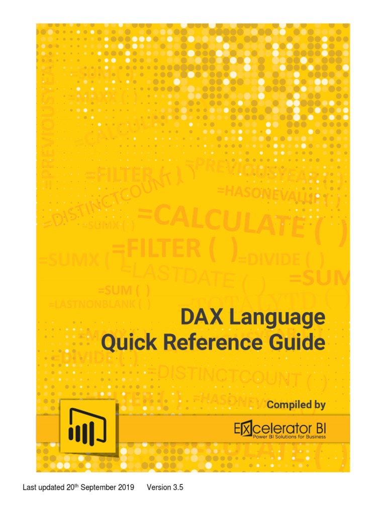 Dax Language Quick Reference | PDF | Trigonometric Functions | Computer ...