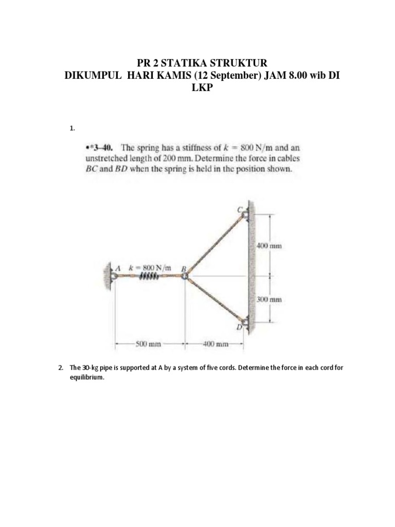 Tugas 2 Statika Struktur 2019 | PDF