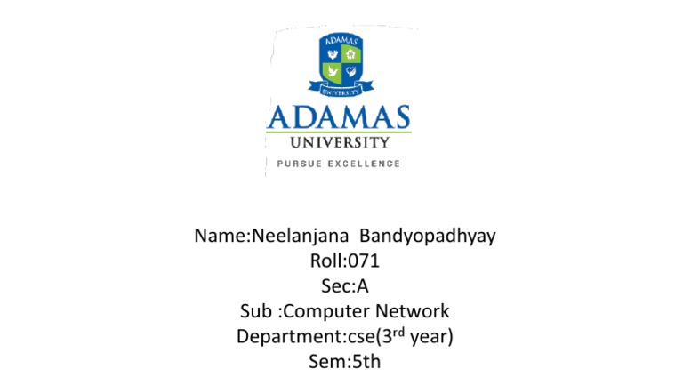 Name:Neelanjana Bandyopadhyay Roll:071 Sec:A Sub:Computer Network ...