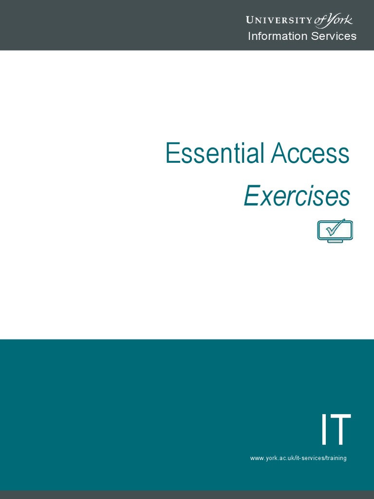 Essential Access Exercises | PDF | Databases | Computer File