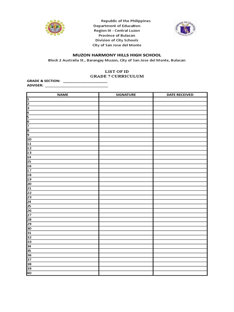 List of ID Received | PDF