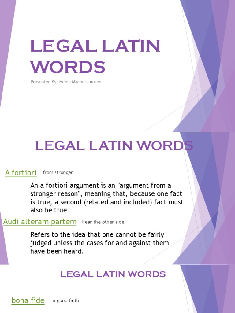 Legal Latin Words (Powerpoint) | PDF | Crime & Violence | Crime Thriller