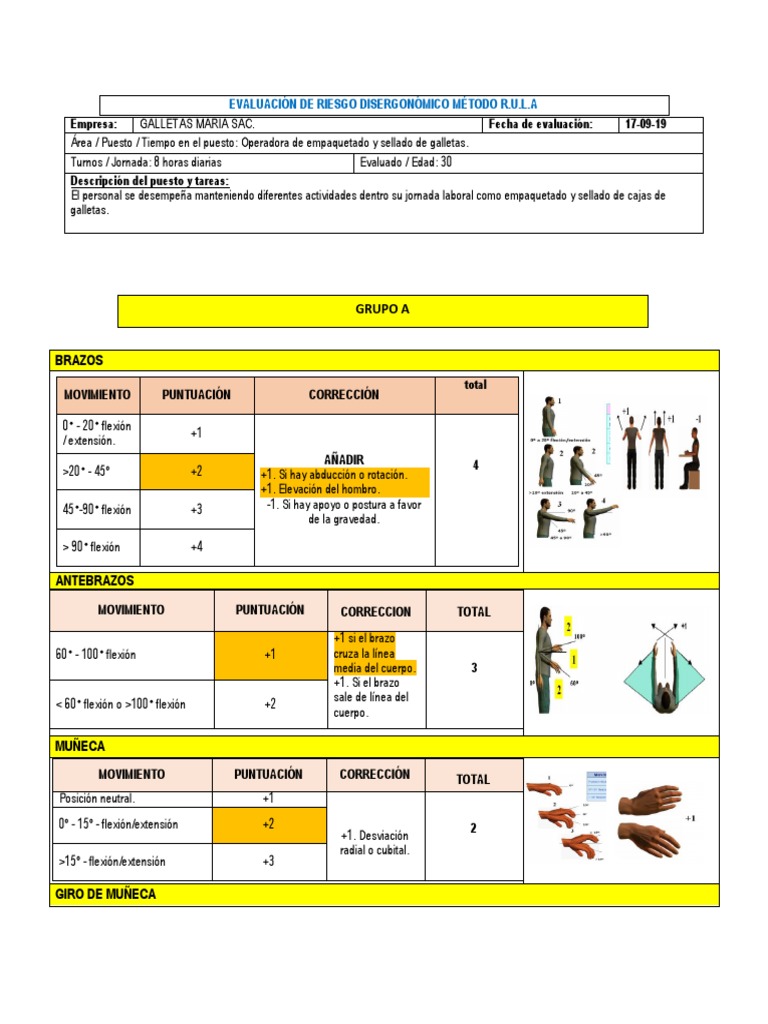 Metodología Rula (Ergonomía) | PDF | Factores humanos y ergonomía ...